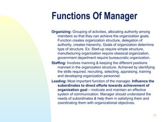 Nature of organization & management | PPT