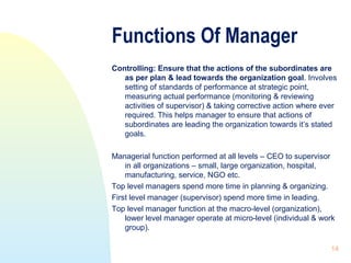 Nature of organization & management | PPT