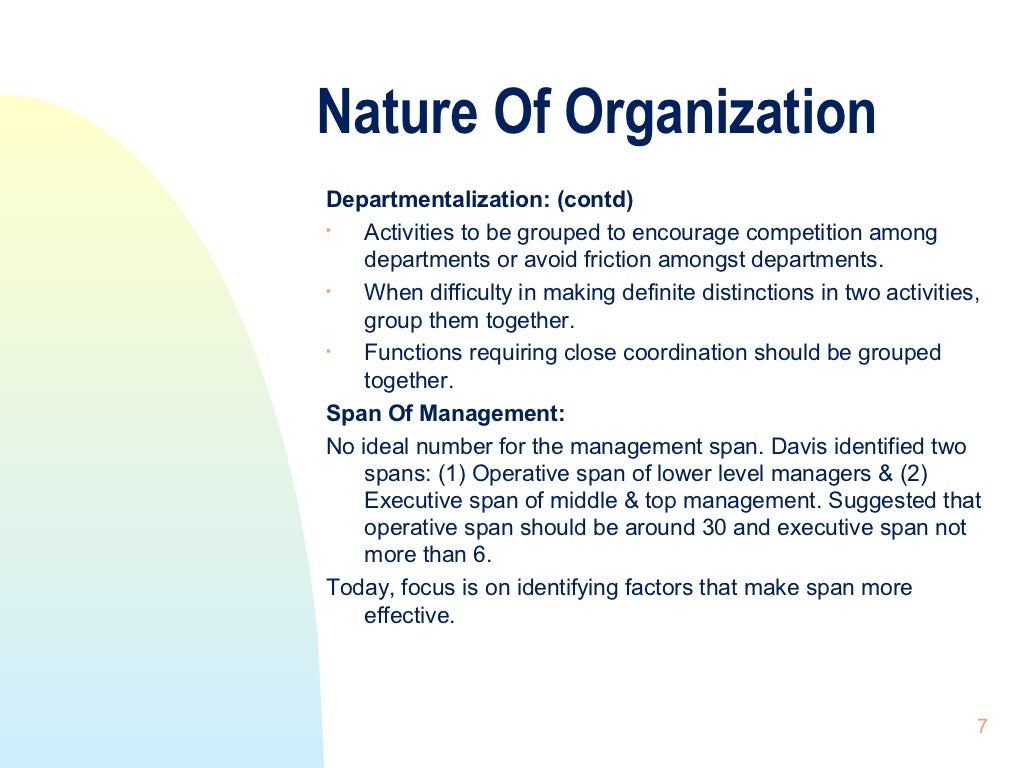 Nature of organization & management
