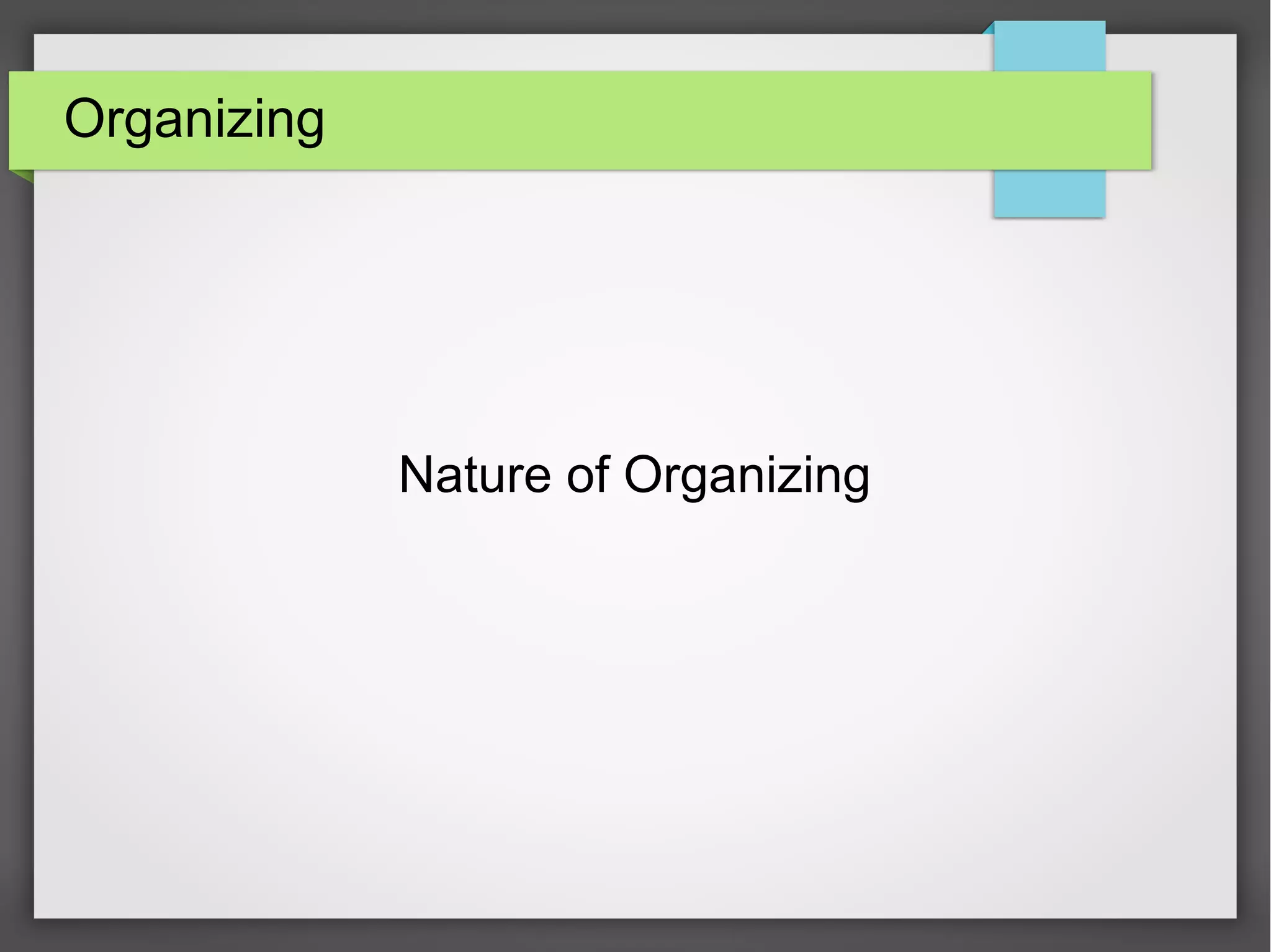 Nature of organizing | ODP