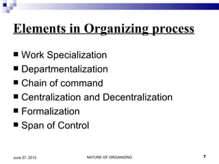 Nature of organizing , formal and informal organization | PPT