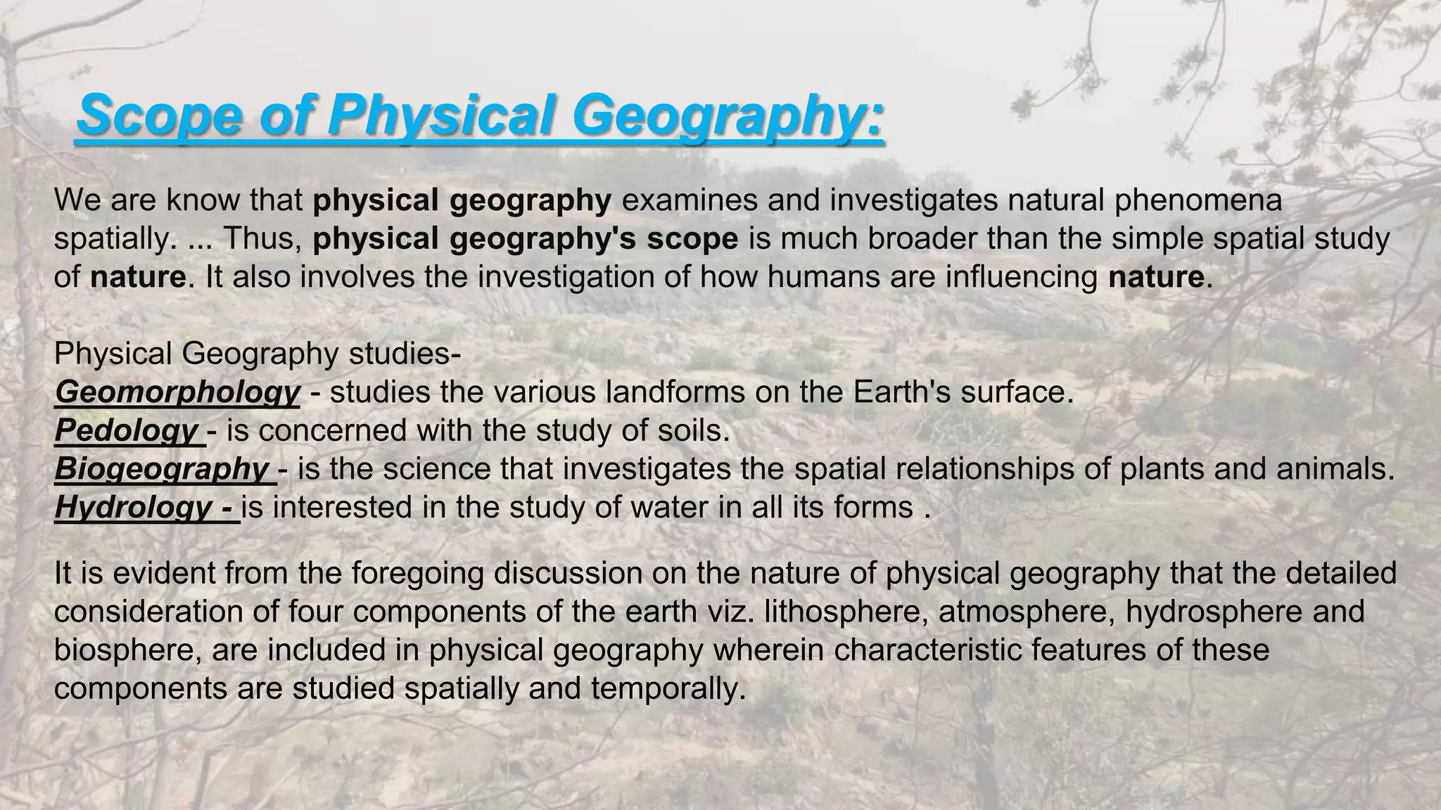 Nature of physical geography | PPTX