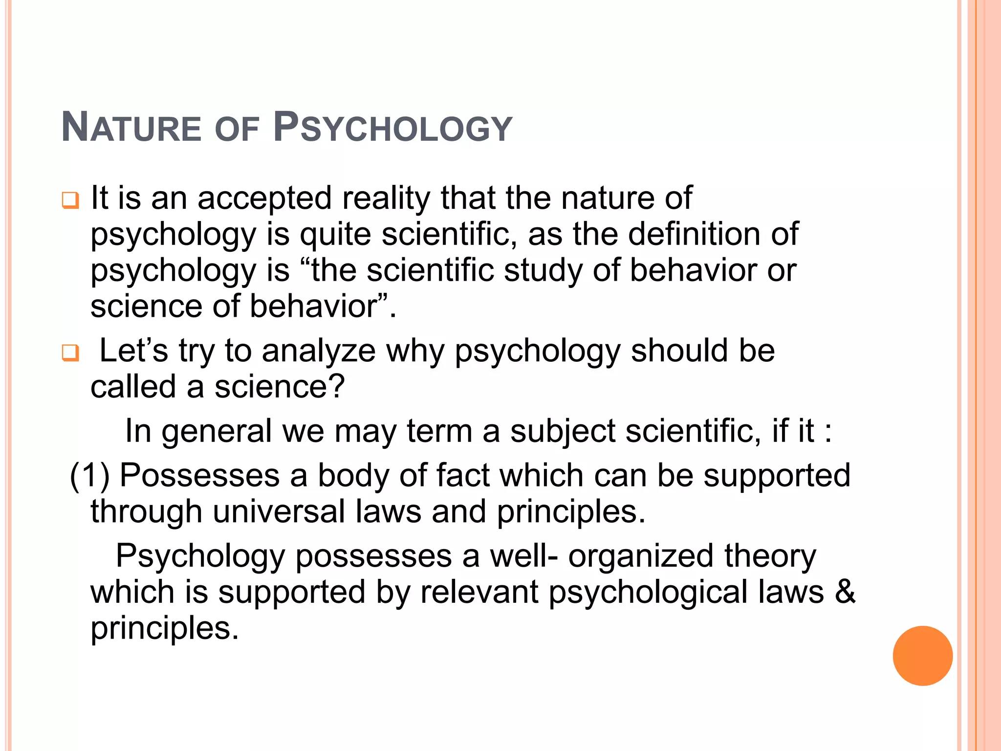 Nature of psychology | PPTX