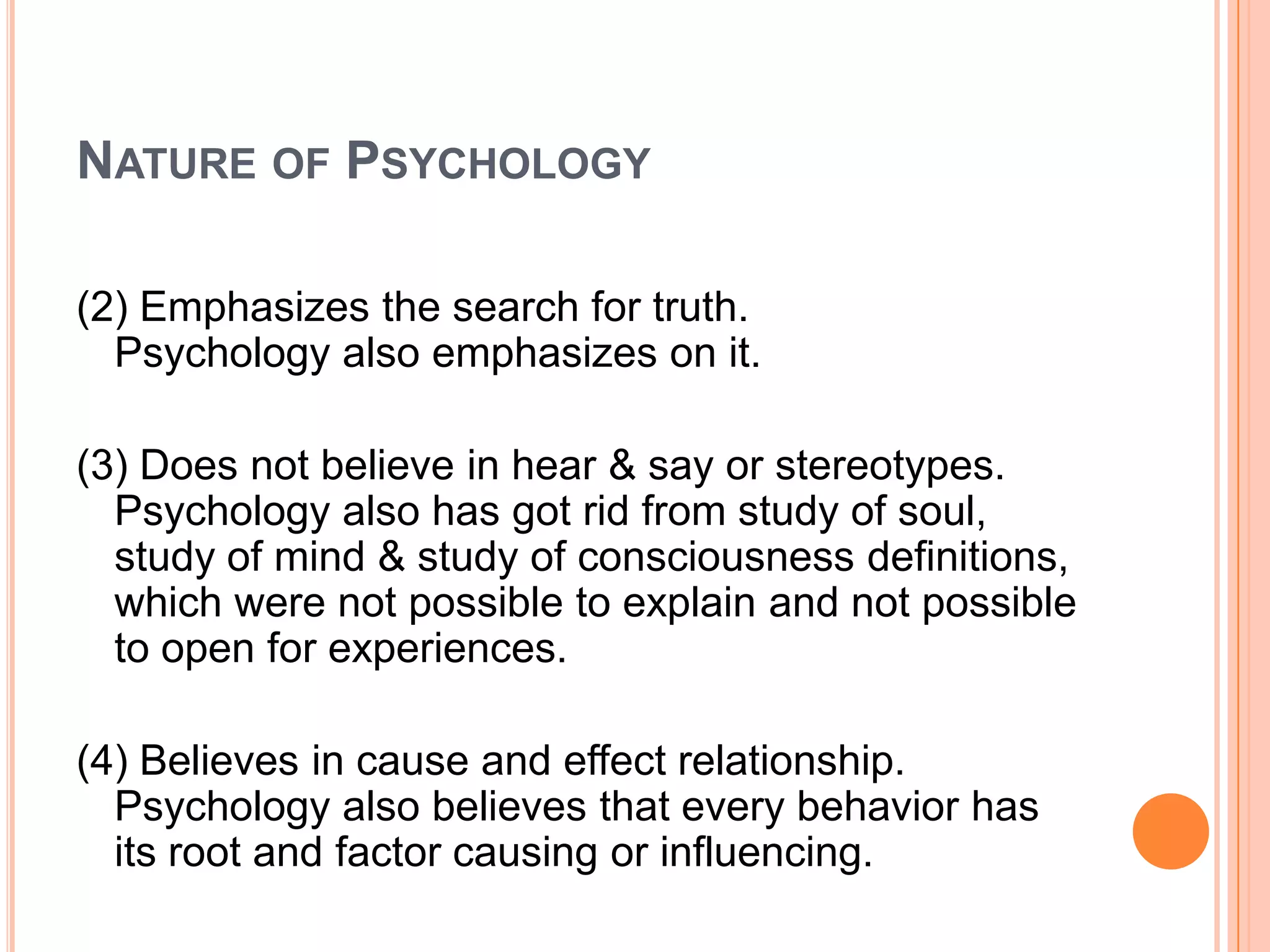 Nature of psychology | PPTX