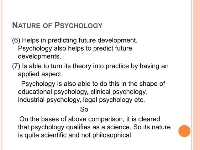 Nature of psychology | PPTX