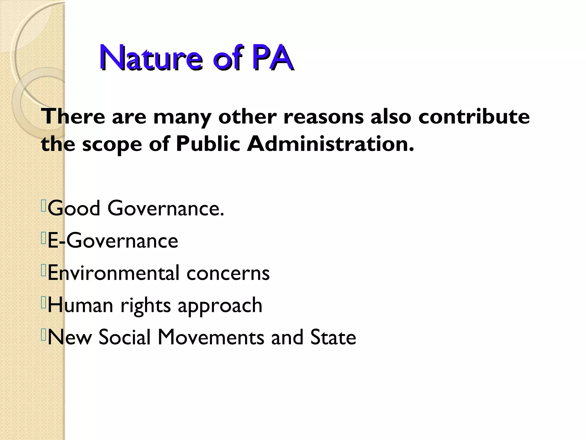 Nature of public administration | PPT