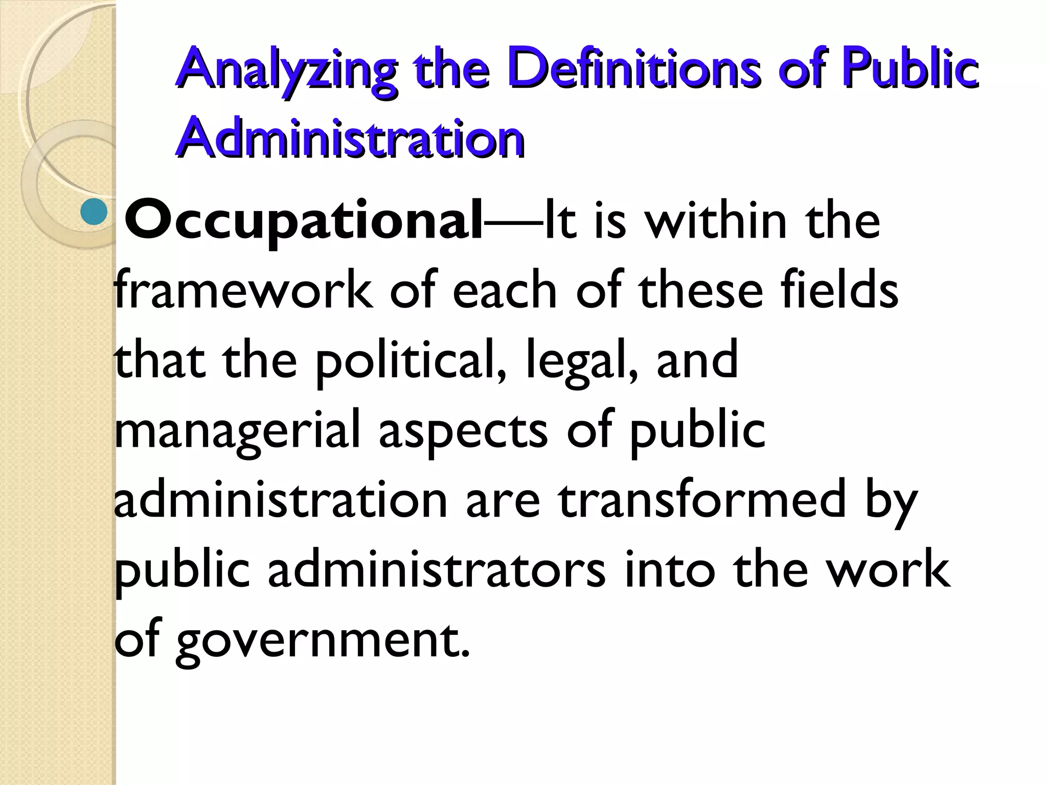Nature of public administration | PPT