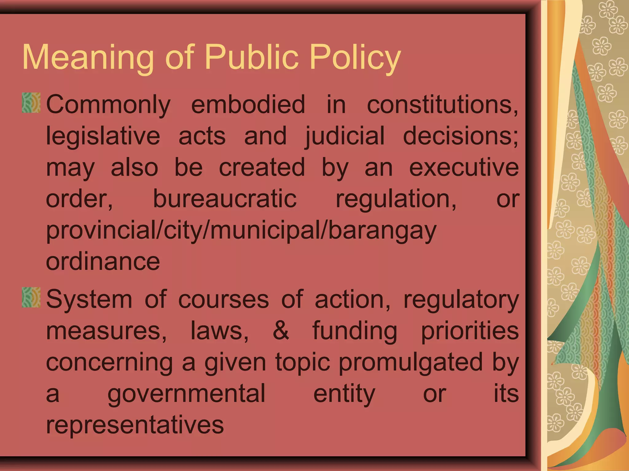 Nature of Public Policy | PPT