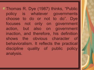 Nature of Public Policy | PPT