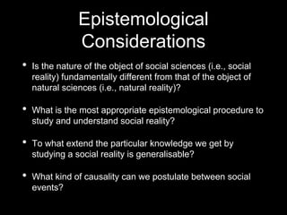 Social Research: Nature of Reality | PPTX