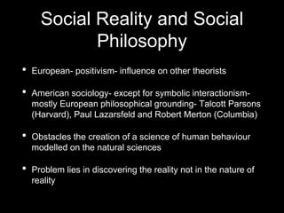 Social Research: Nature of Reality | PPTX