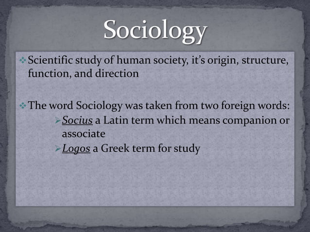 Nature of sociology | PPTX