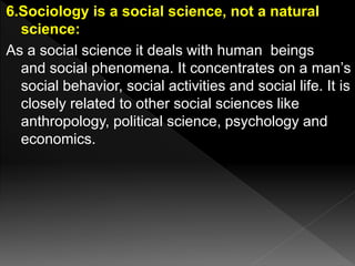 Nature of sociology.pptx bsc nursing ೧ sem | PPTX