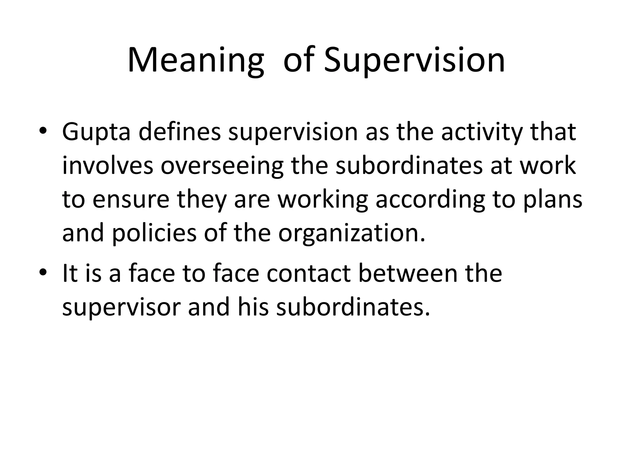 NATURE OF SUPERVISION | PPTX