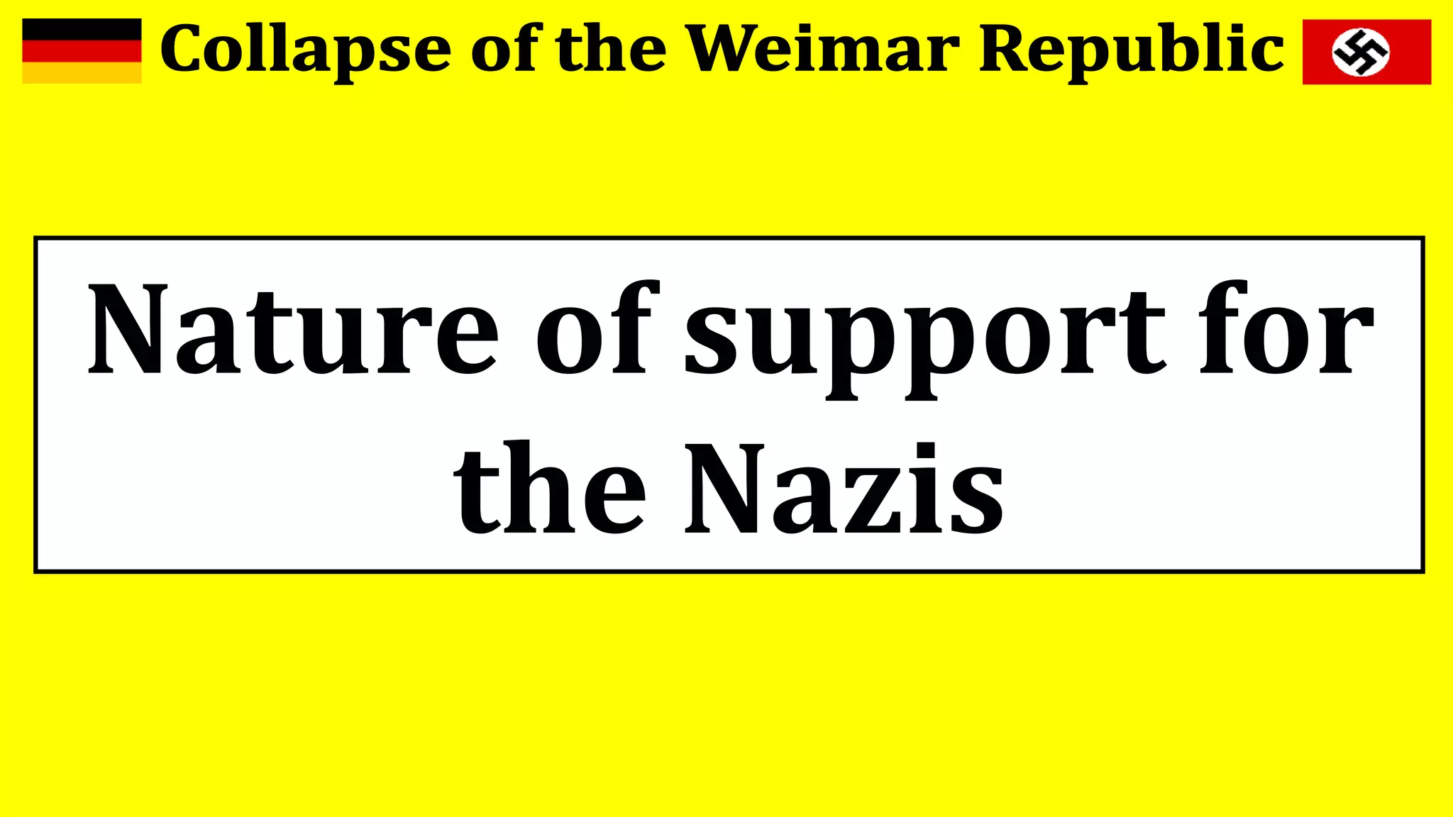 Collapse of the Weimar Republic - Nature of support for the Nazis | PPT
