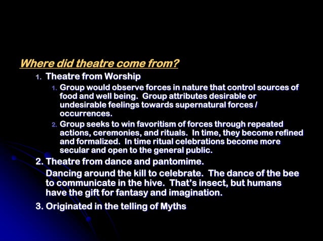 Nature of theatre and ritual | PPT