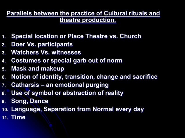 Nature of theatre and ritual | PPT