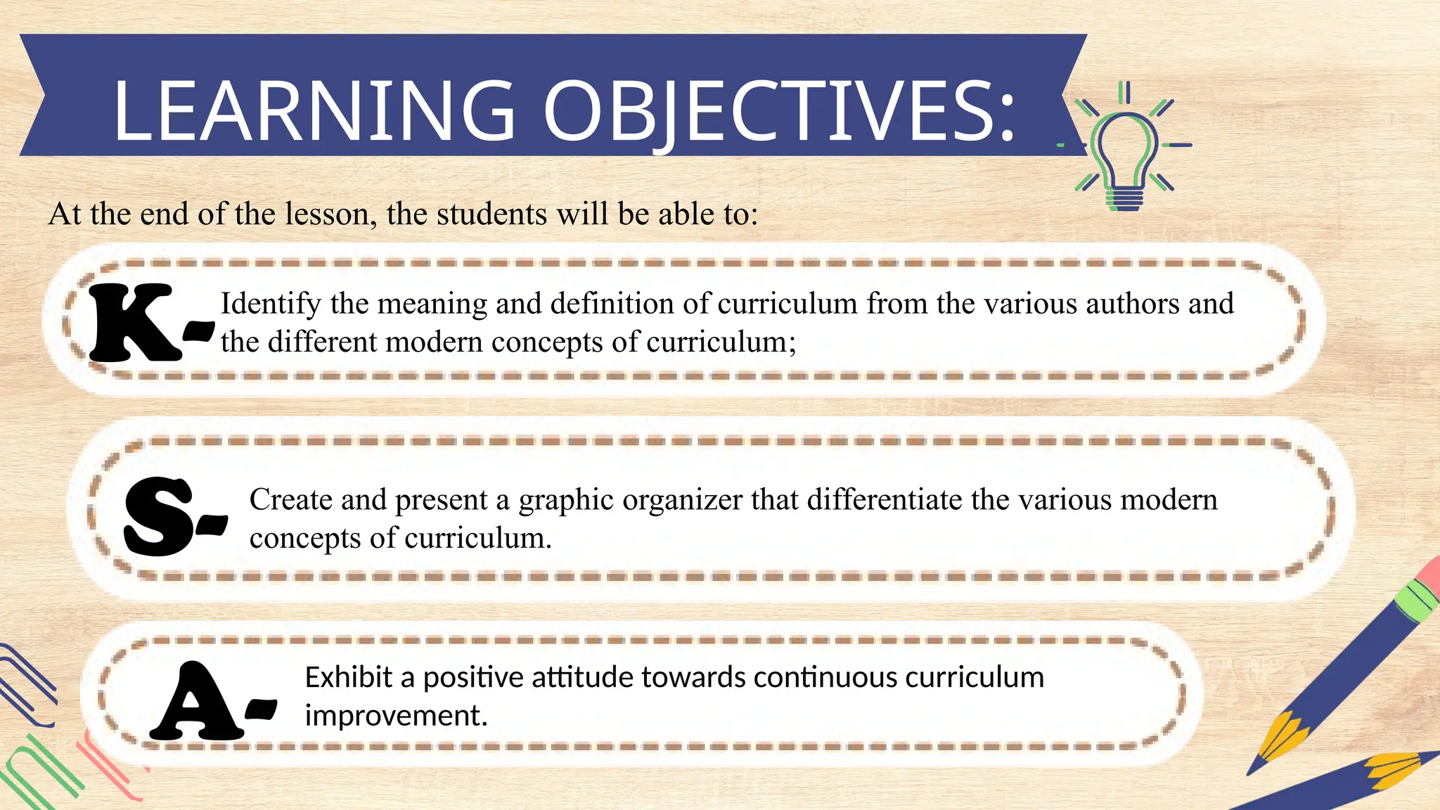 Nature of the curriculum. (definitions from various author) | PPTX