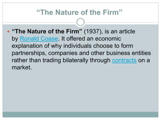 Nature of the firm rationale | PPTX