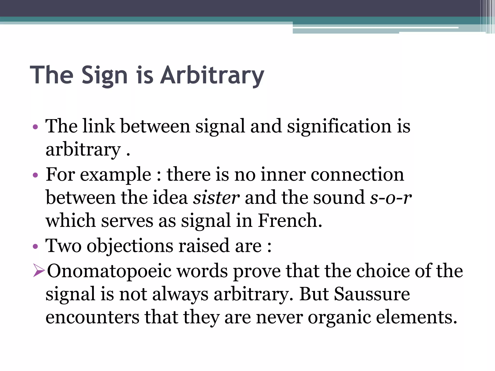 Nature of the linguistic sign | PPTX