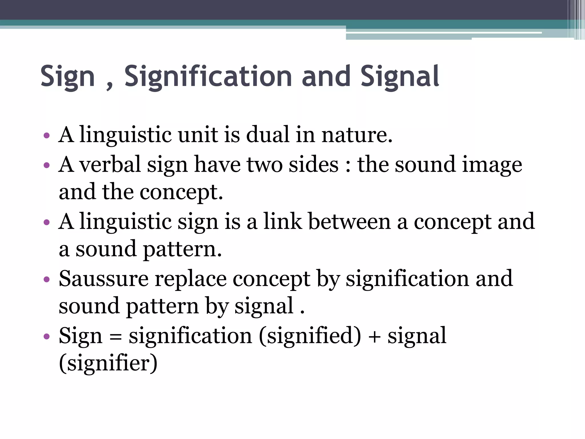 Nature of the linguistic sign | PPTX