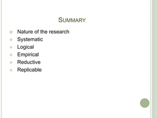 Nature of the research | PPTX