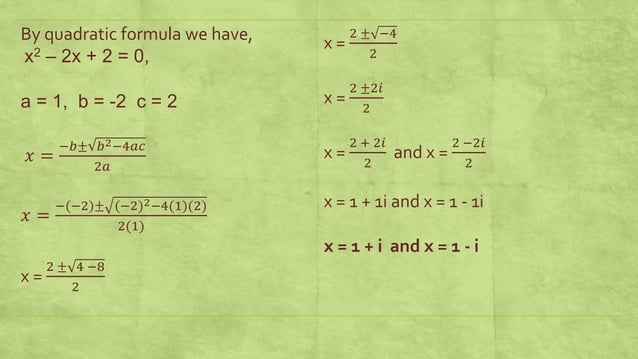 Nature of the roots of a quadratic equation | PPTX