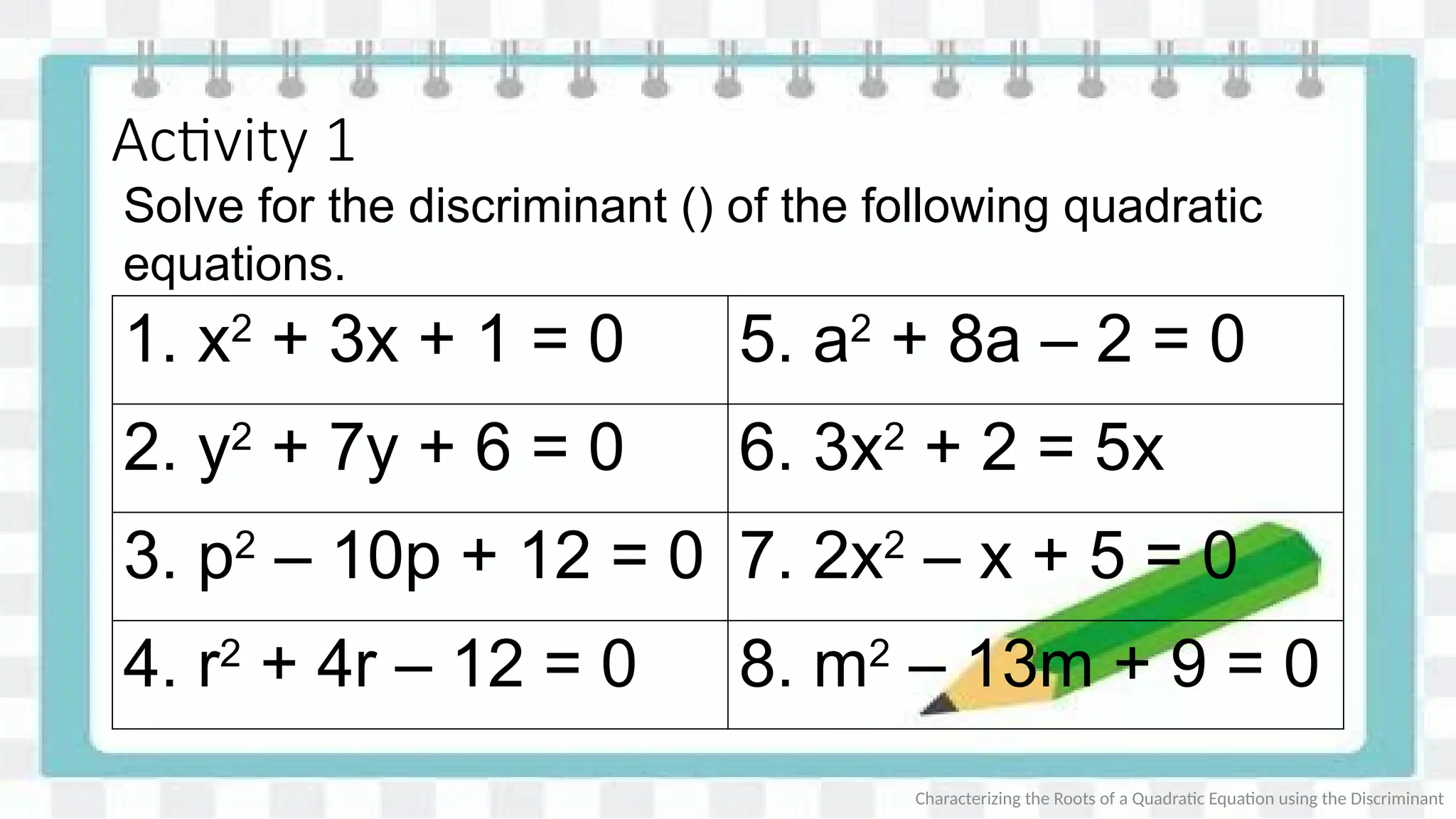 Nature of the roots using discriminant.pptx