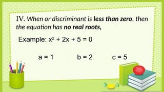 Nature of the roots using discriminant.pptx