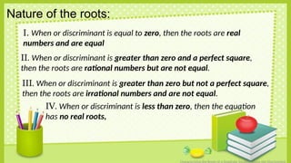 Nature of the roots using discriminant.pptx