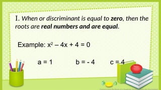 Nature of the roots using discriminant.pptx