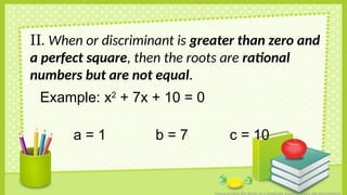 Nature of the roots using discriminant.pptx