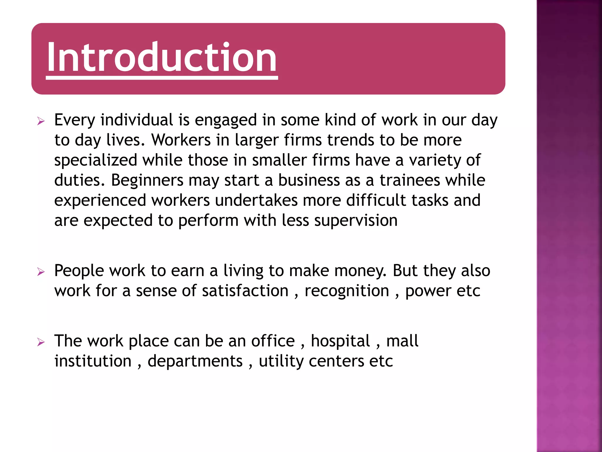 Nature of work bba | PPTX