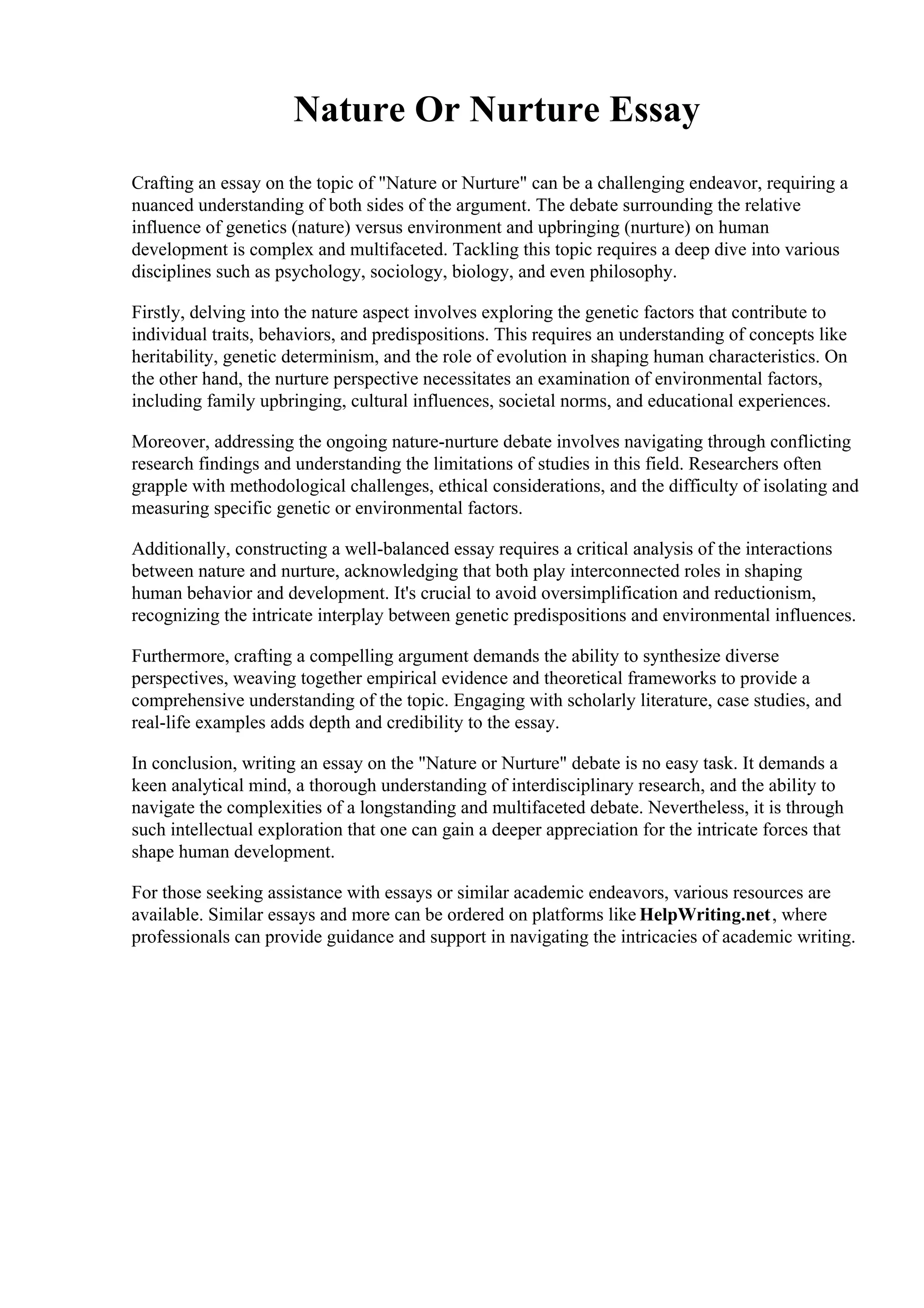 Nature Or Nurture Essay.pdf