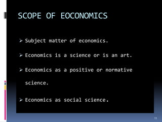 Scope of Economics | PPT