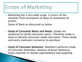 Nature and scope of marketing | PPTX