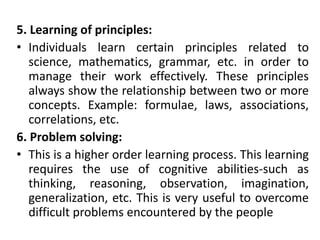 Nature & types of learning | PPTX