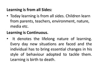 Nature & types of learning | PPTX