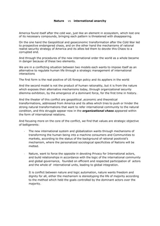 Nature vs international anarchy | PDF