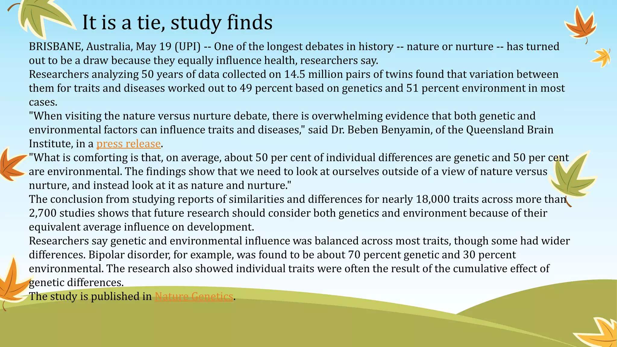 Nature vs nurture | PPTX