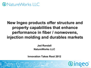 New High Performance Ingeo Grades from NatureWorks | PPT
