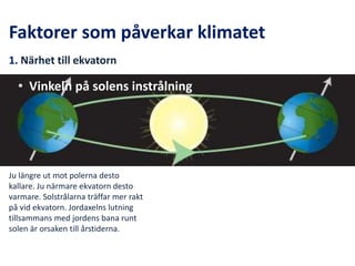 Faktorer som påverkar klimatet | PPT