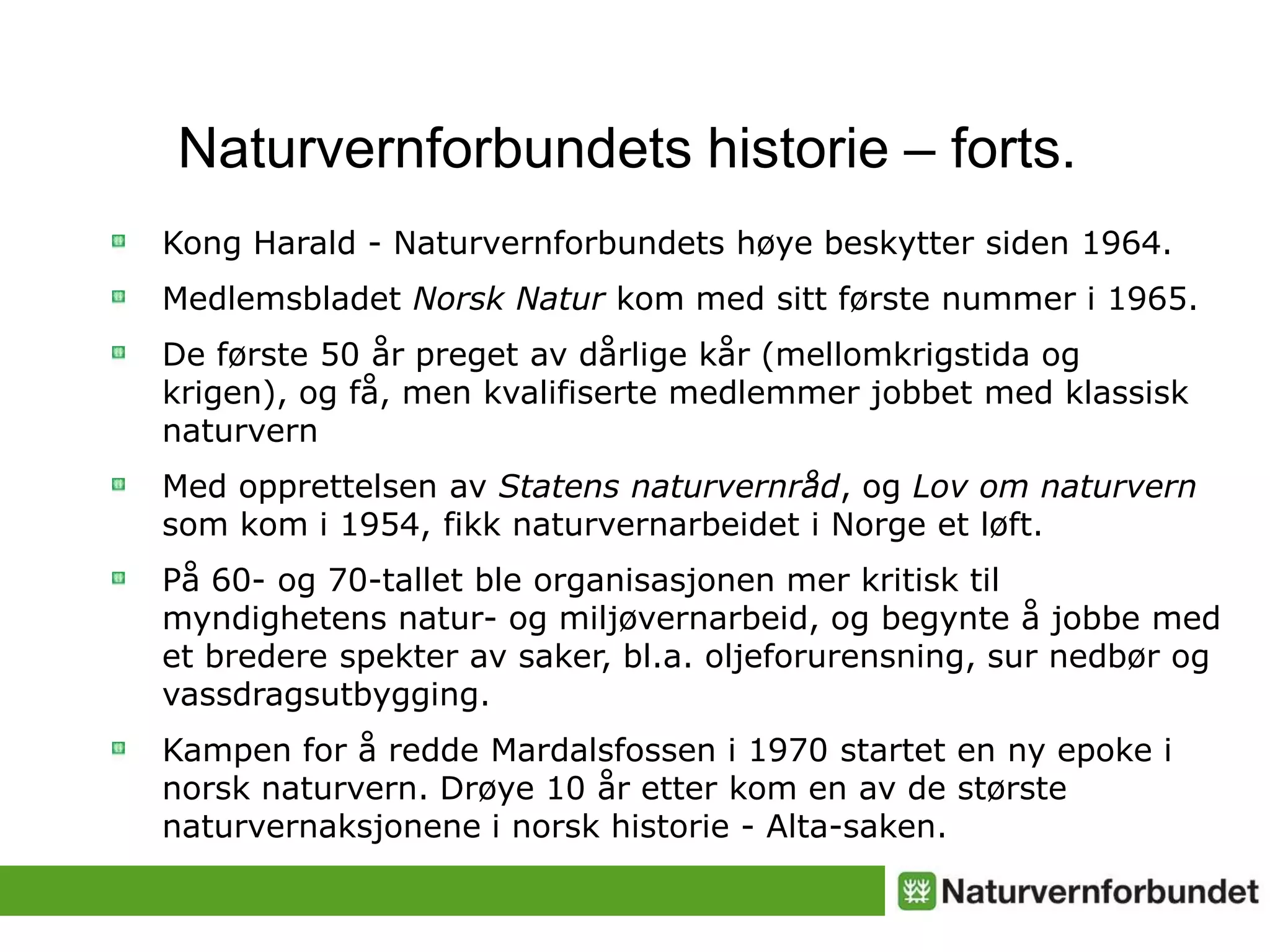Om naturvernforbundet | PPT