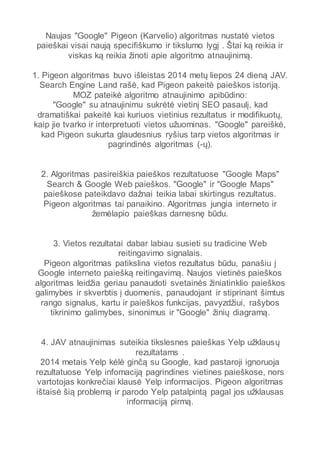 Naujas google vietinės paieškos algoritmas | PDF