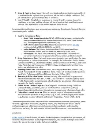 Latest Government Notification: Sarkari Job | Naukri Network | PDF