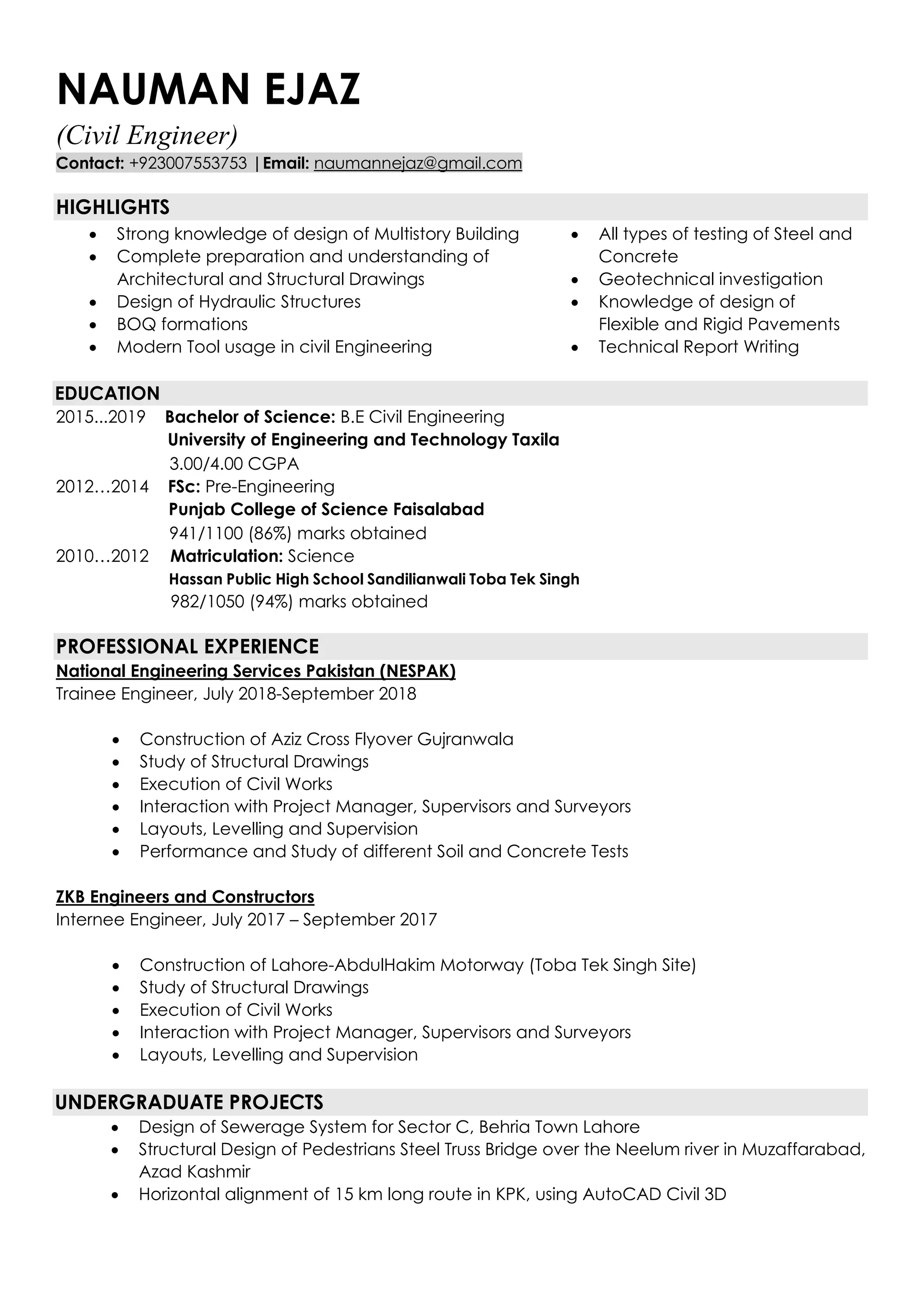 Nauman Ejaz Resume | PDF
