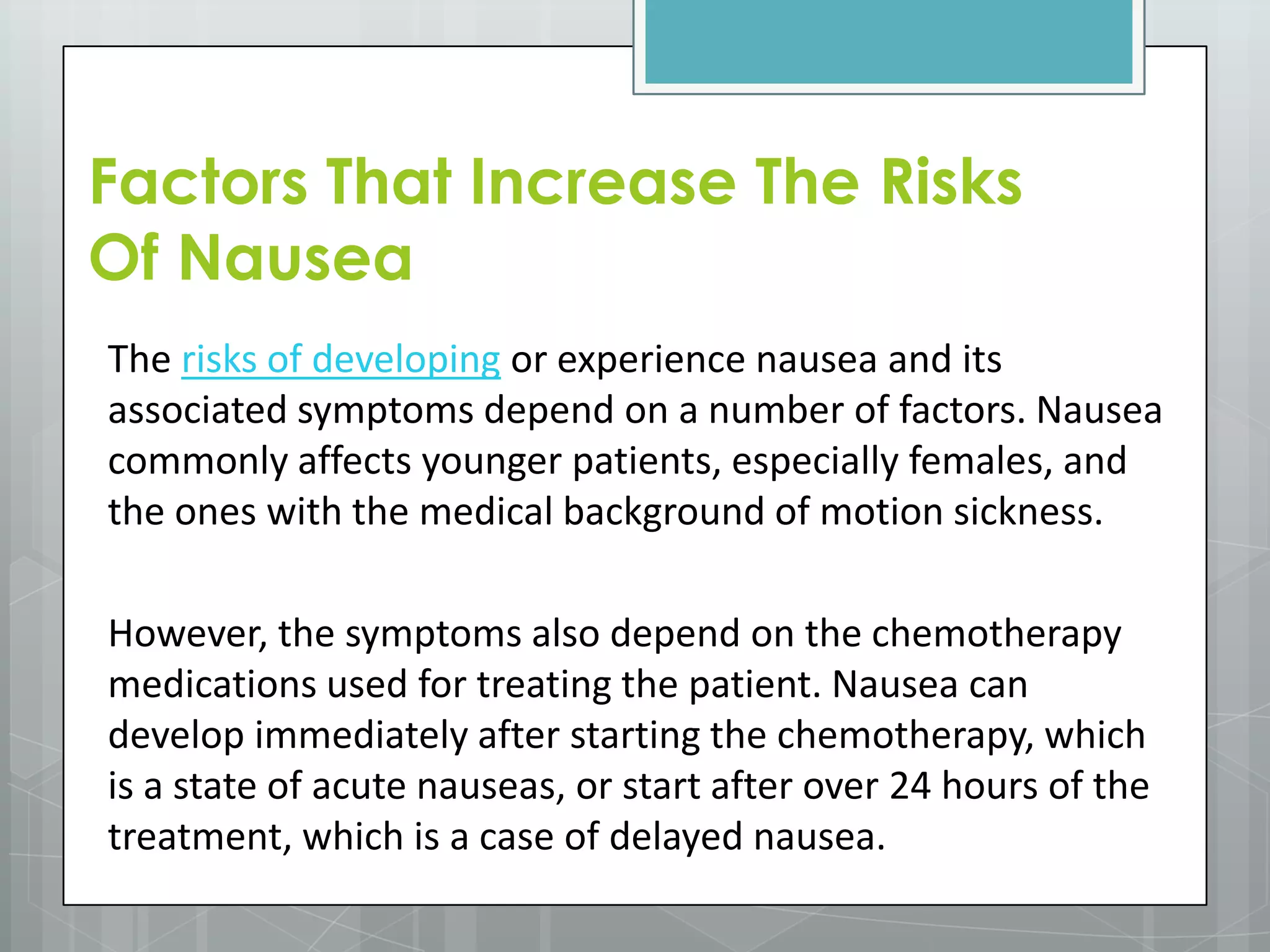 Nausea and vomiting | PPTX