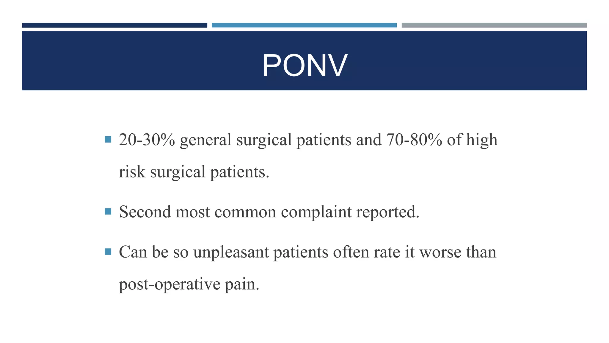 Physiology of Nausea and vomiting , PONV, guidelines and management | PPTX