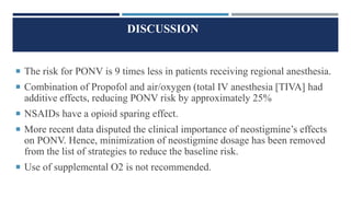 Physiology of Nausea and vomiting , PONV, guidelines and management | PPTX
