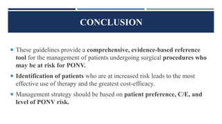 Physiology of Nausea and vomiting , PONV, guidelines and management | PPTX